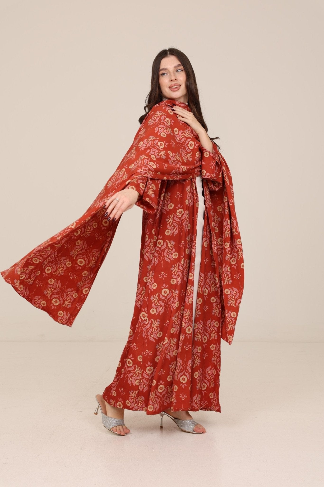 The Shamma Rust Floral Abaya – TAL by The Abaya Lab